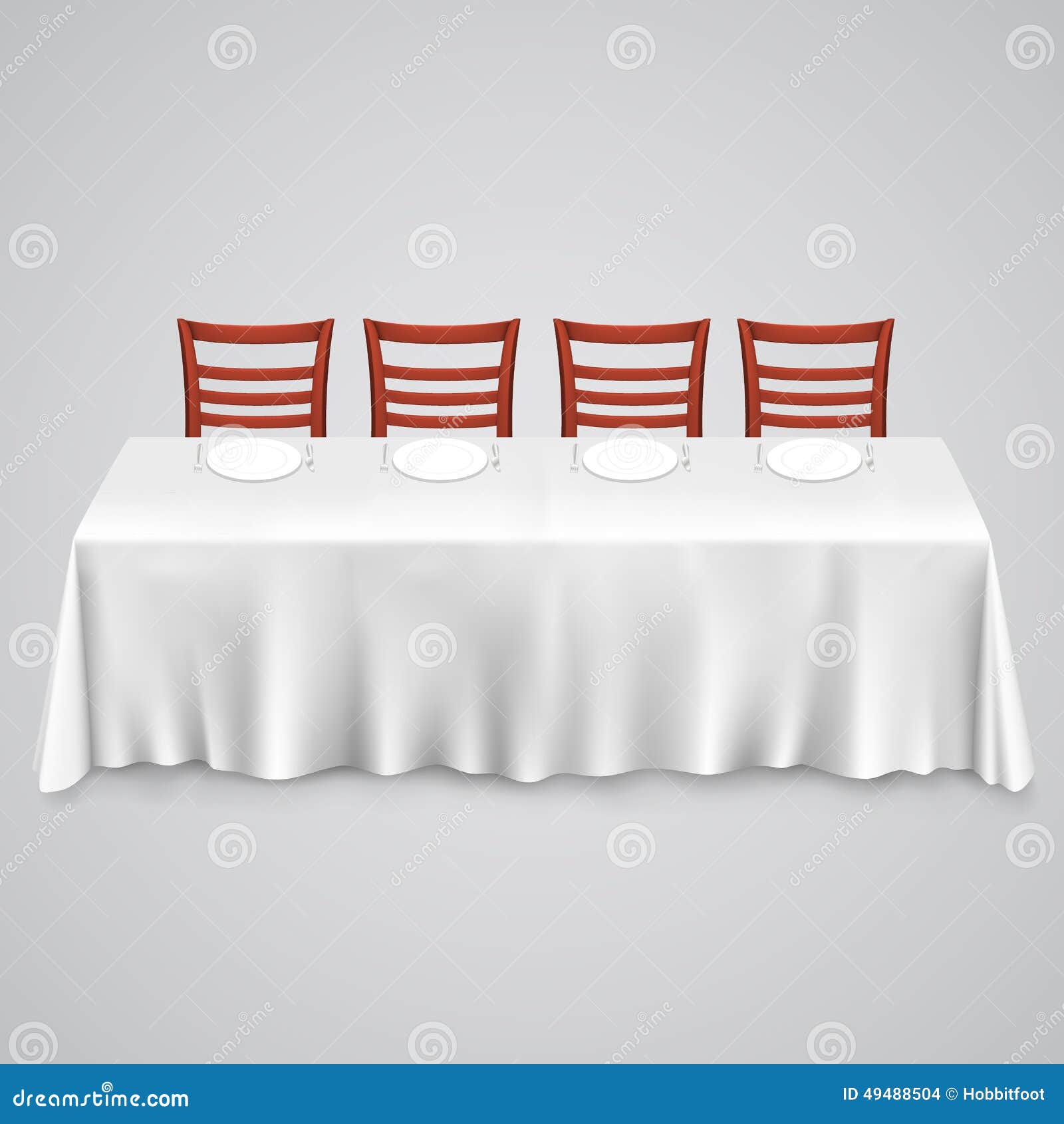 Table with a Tablecloth and Chair Stock Vector - Illustration of eating ...