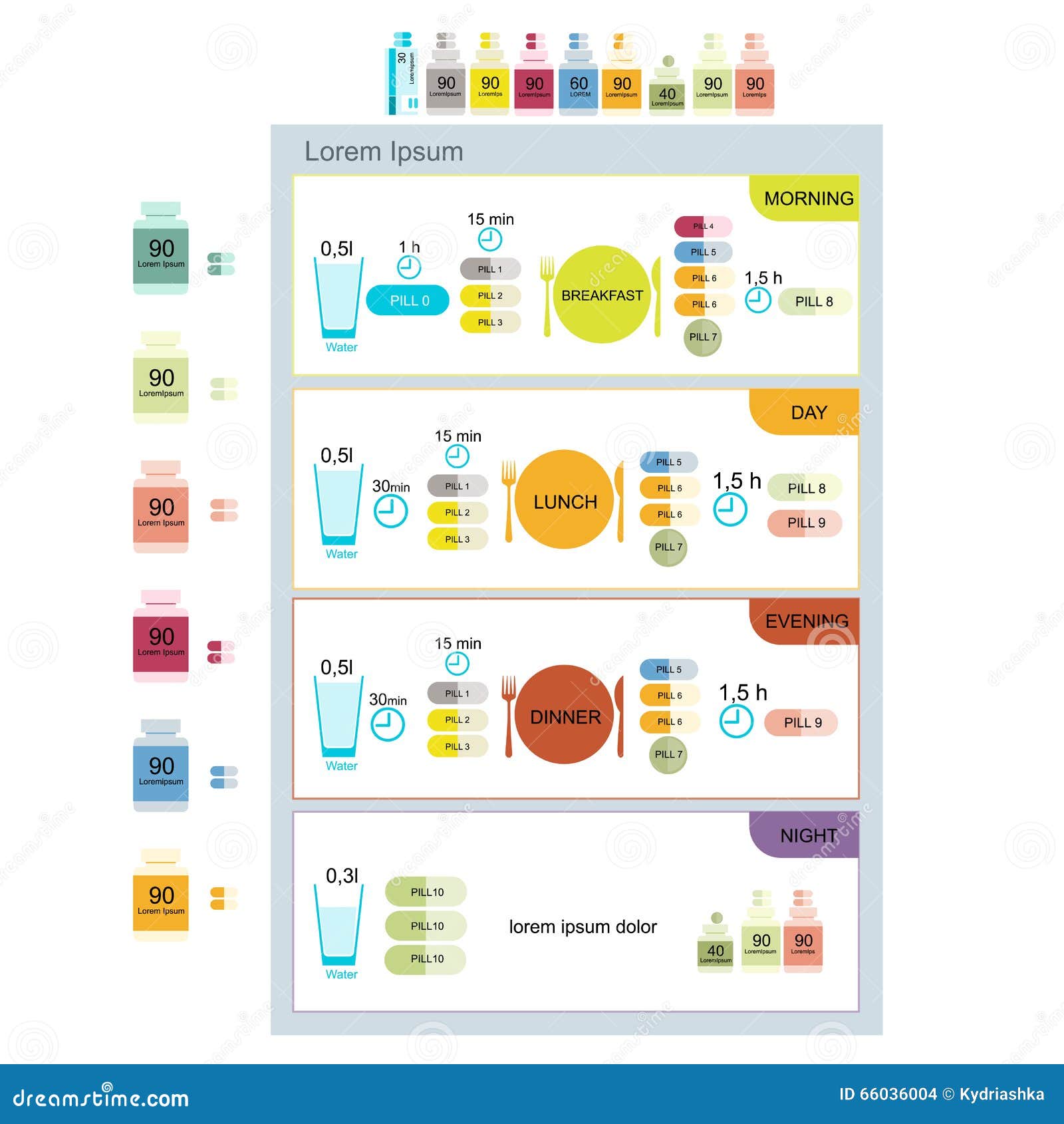 Table of Taking Pills, Infographic for Your Design Stock Vector ...