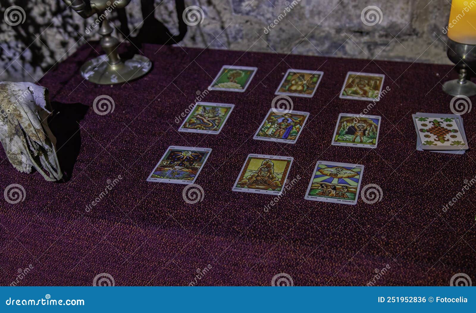 Table with tarot cards editorial photo. Image of magic - 251952836