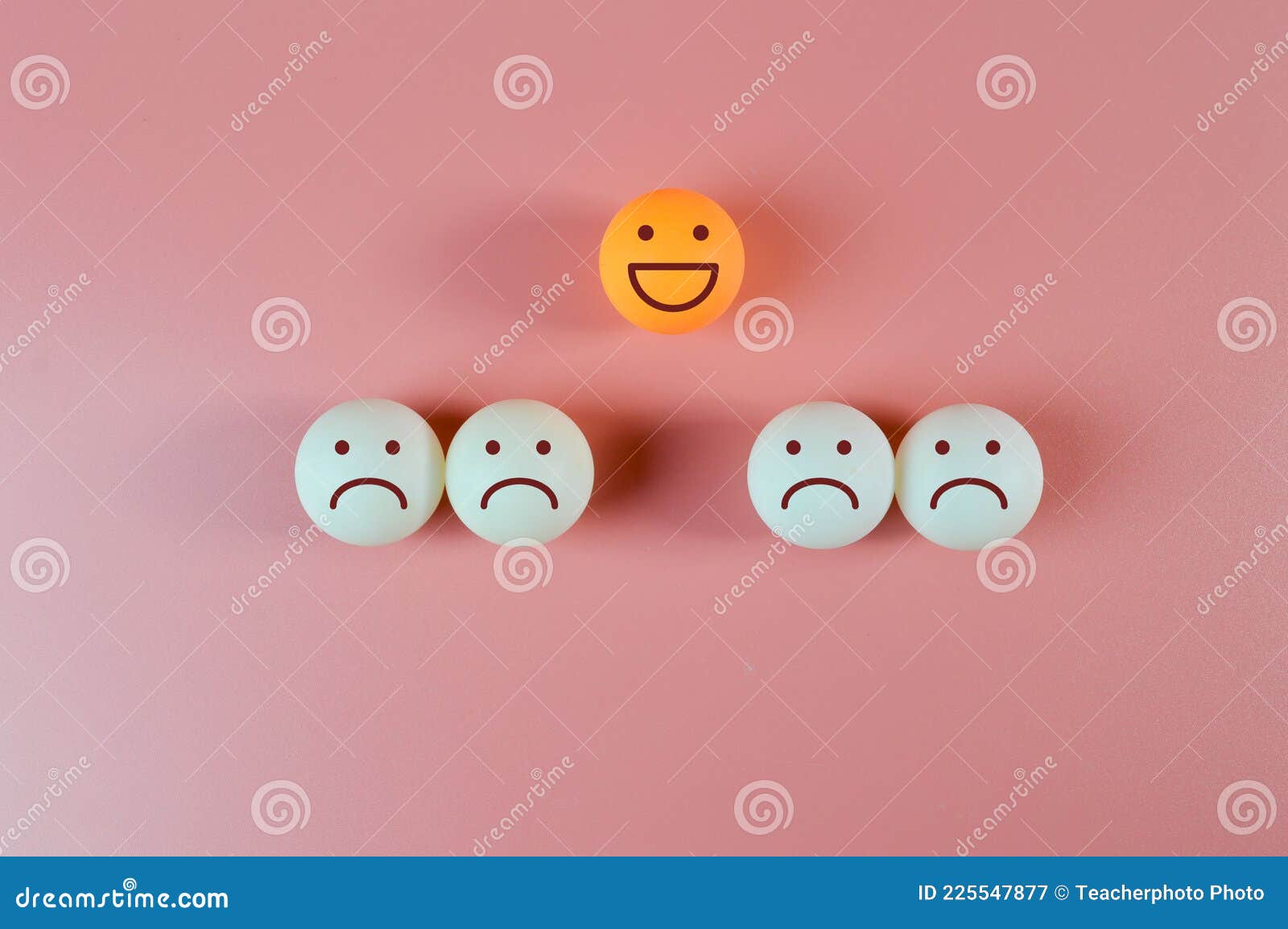 Table Tennis Ball with Facial Expression of Feedback. Customer ...