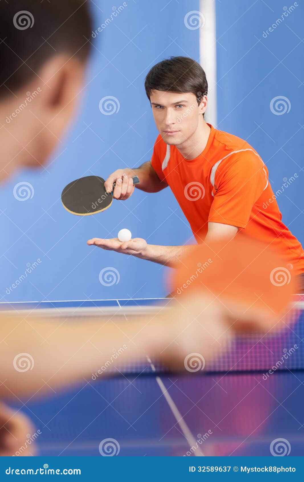 Table tennis game. stock image. Image of people, fitness - 32589637