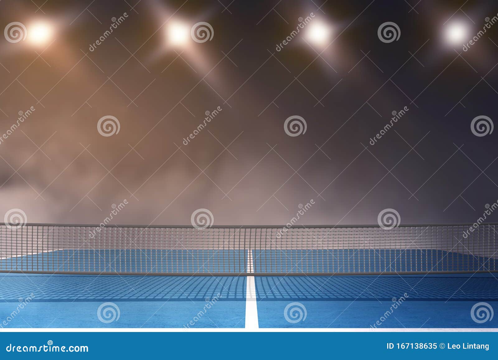 Table Tennis with Light from the Spotlights Stock Image - Image of ...