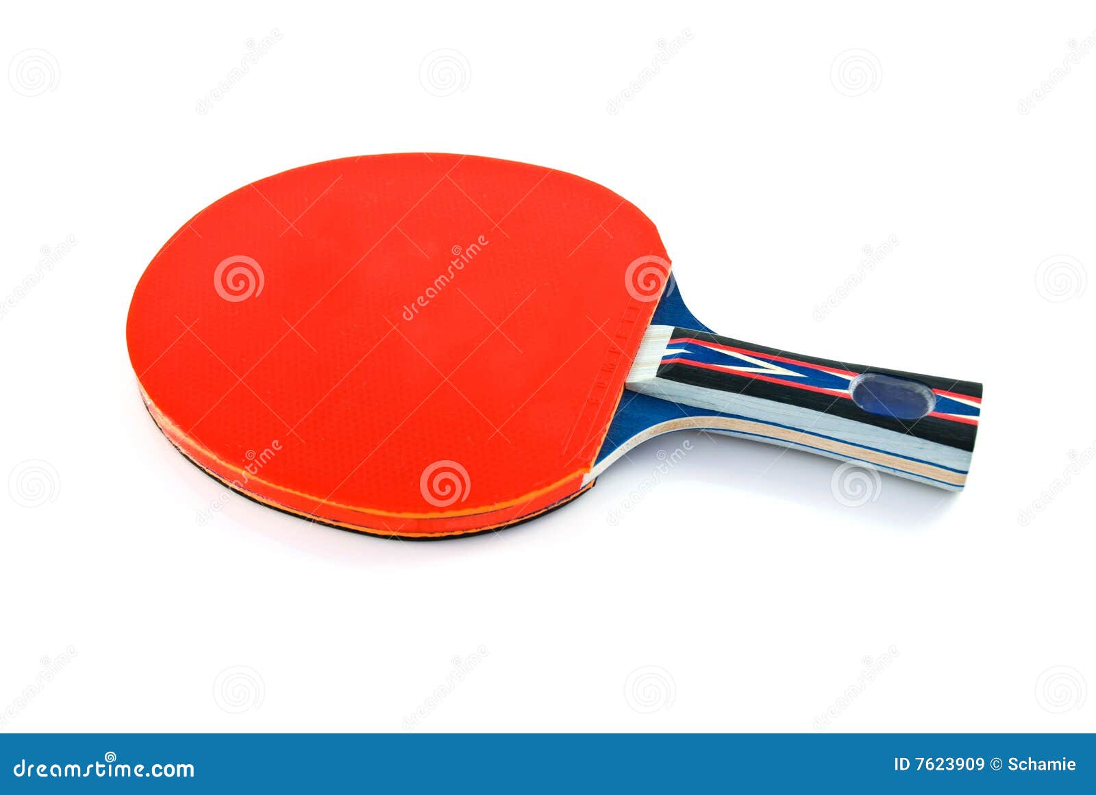Table tennis paddle stock image. Image of blue, macro - 7623909