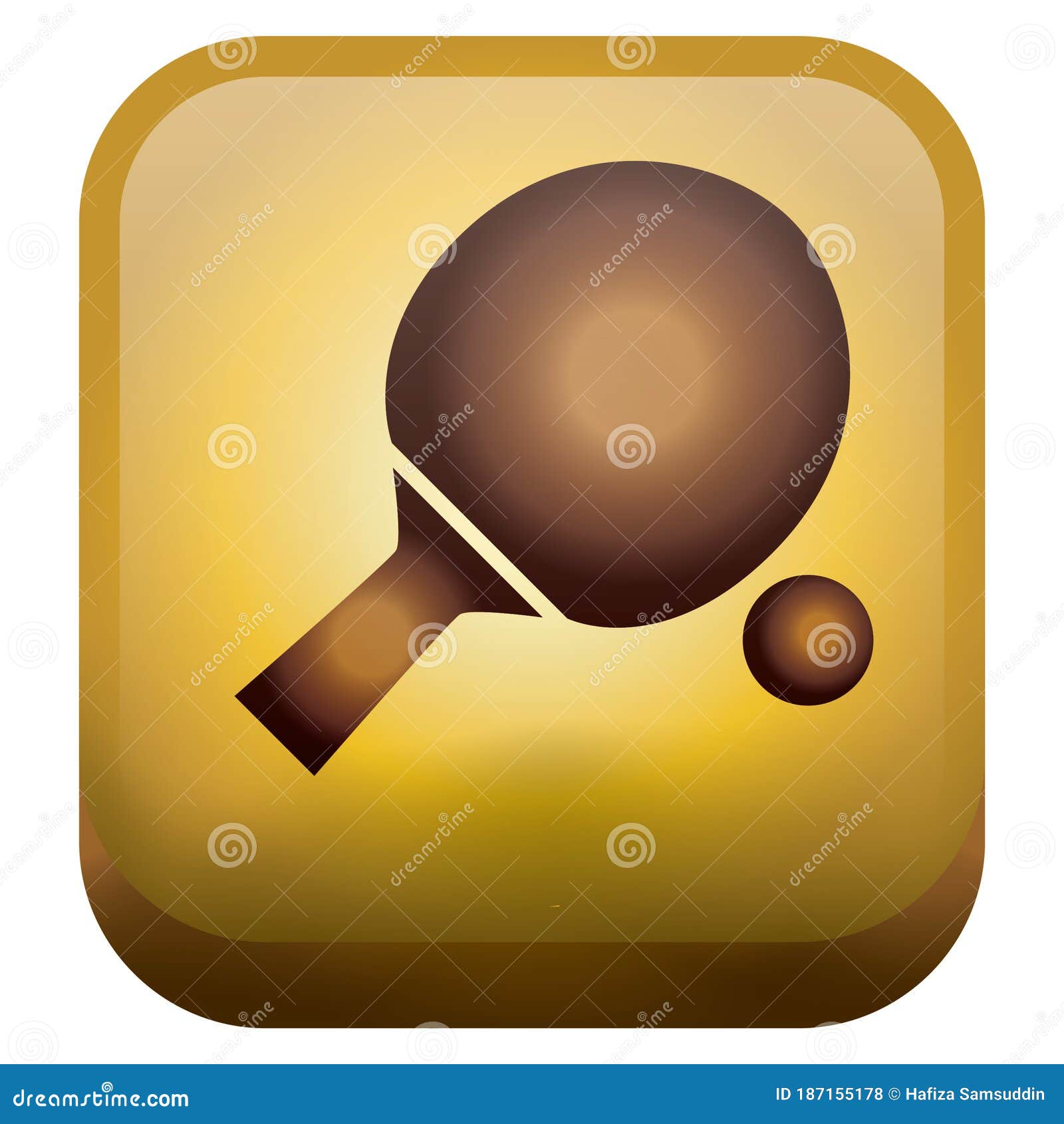 Table Tennis Paddle and Ball. Vector Illustration Decorative Design ...