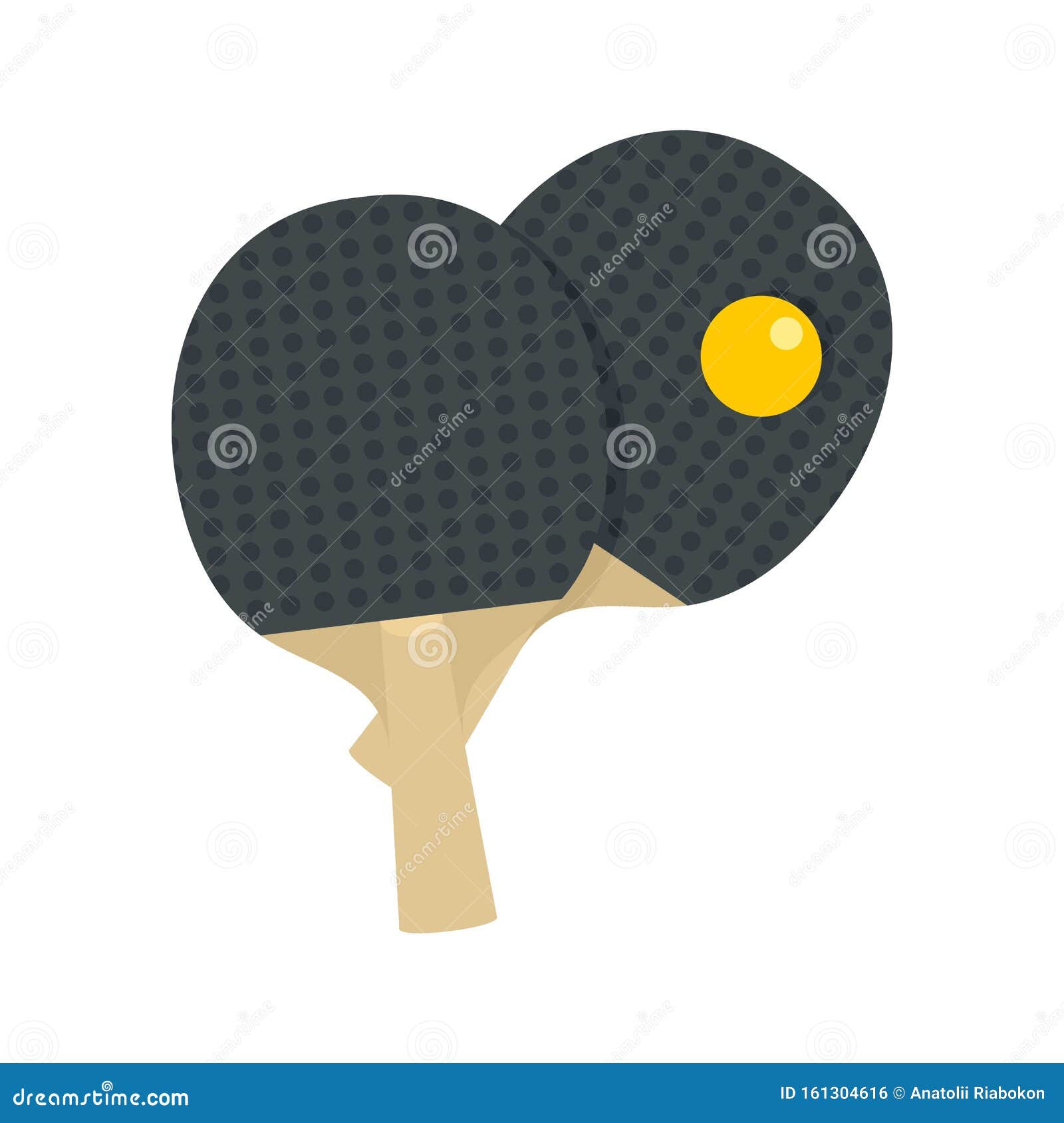 Table Tennis Paddle Icon, Flat Style Stock Vector - Illustration of ...