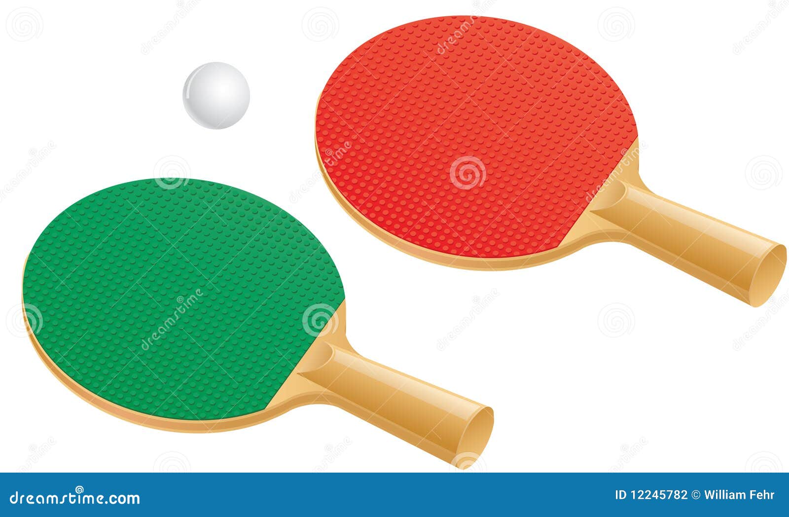 Table Tennis Paddles and Ball Stock Vector - Illustration of ...