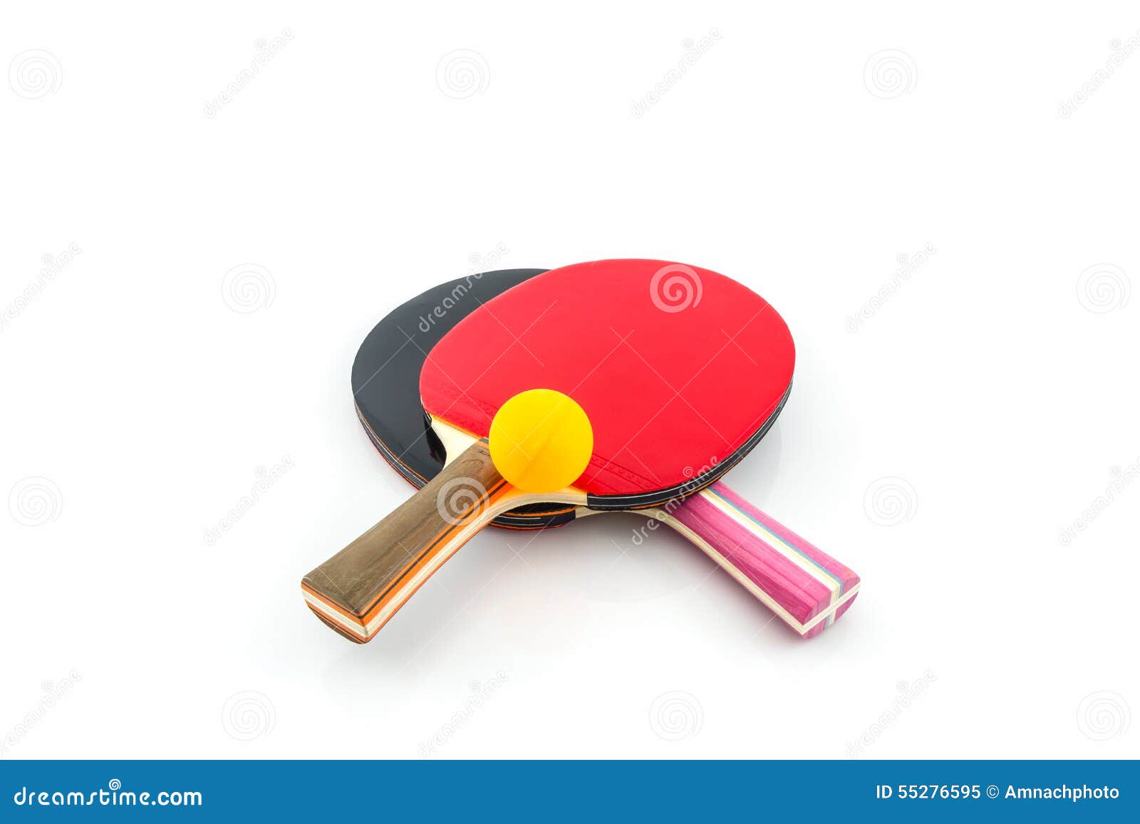 Table Tennis (ping-pong) Racket and a Ball. Stock Image - Image of play ...