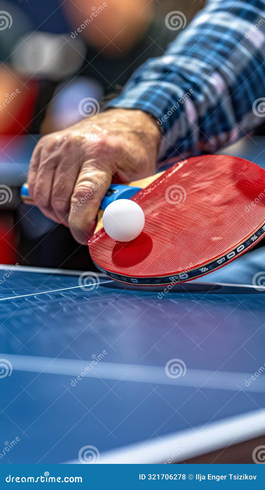 Table Tennis Player Demonstrating Precise Backhand Shot Technique for ...