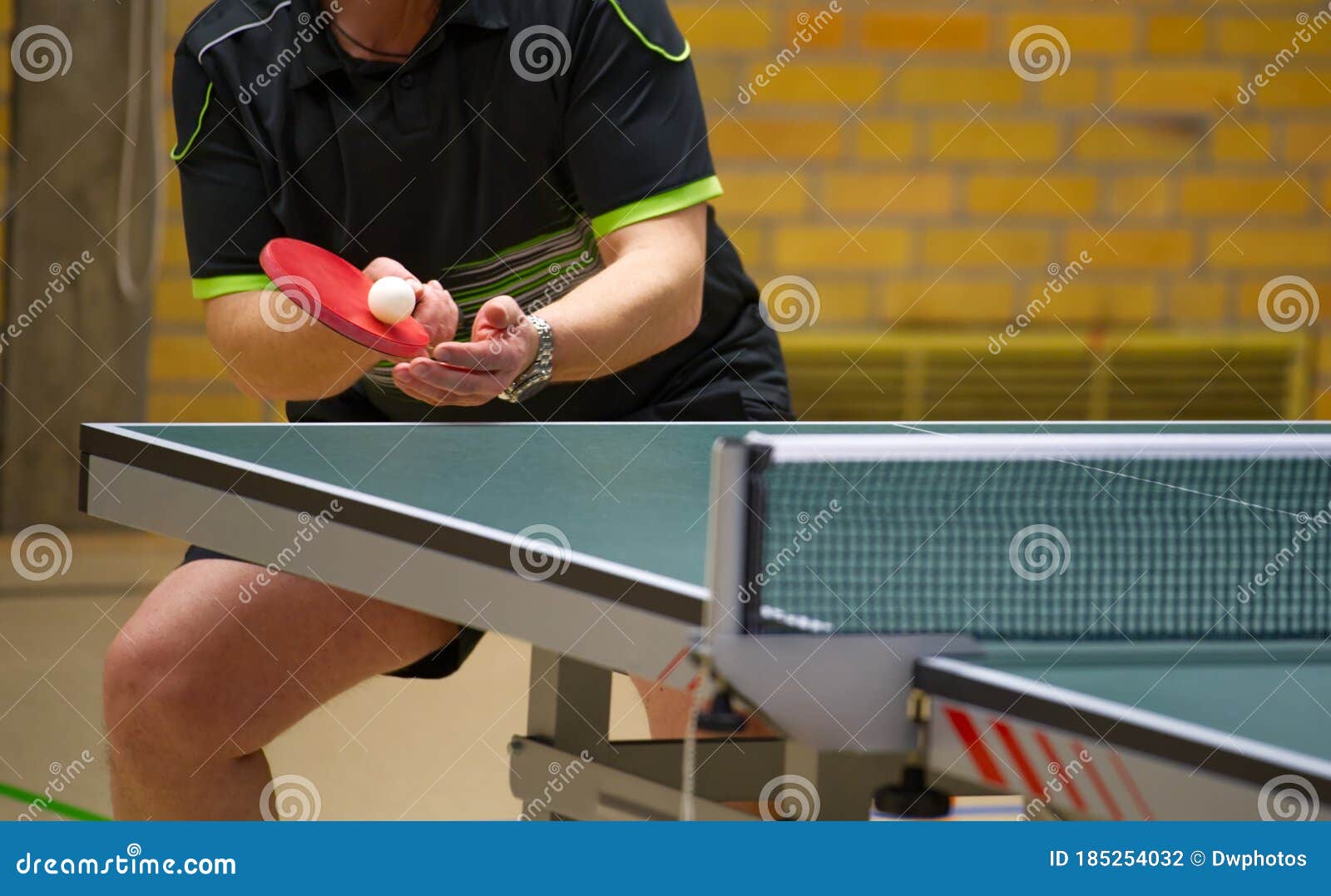 Table Tennis Player Serving Stock Photo - Image of activity, sporting ...