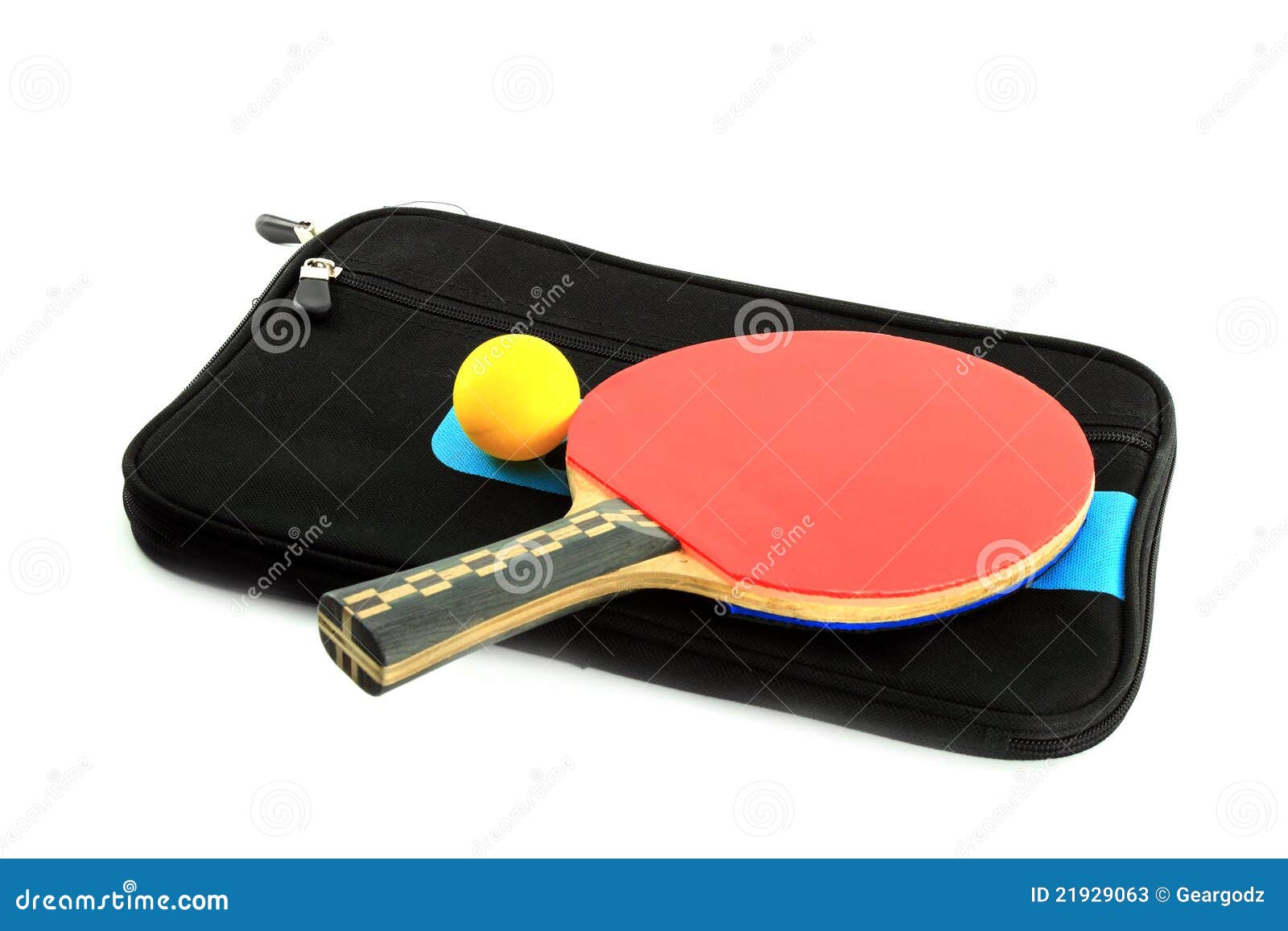 Table Tennis Racket and Ball with Case Stock Image - Image of indoor ...