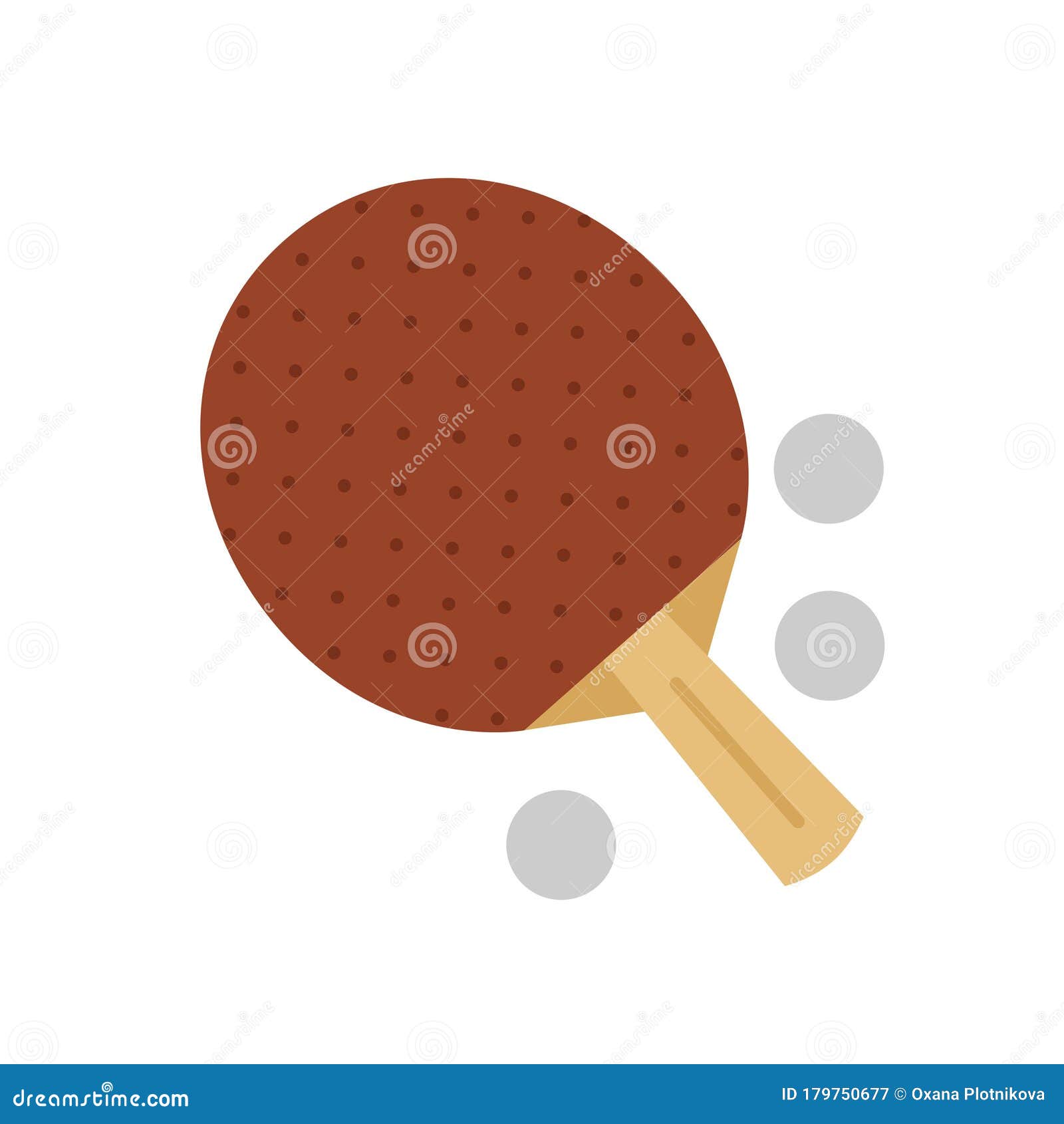 Table Tennis Racket with Ball Icon in Flat Style Isolated on White ...