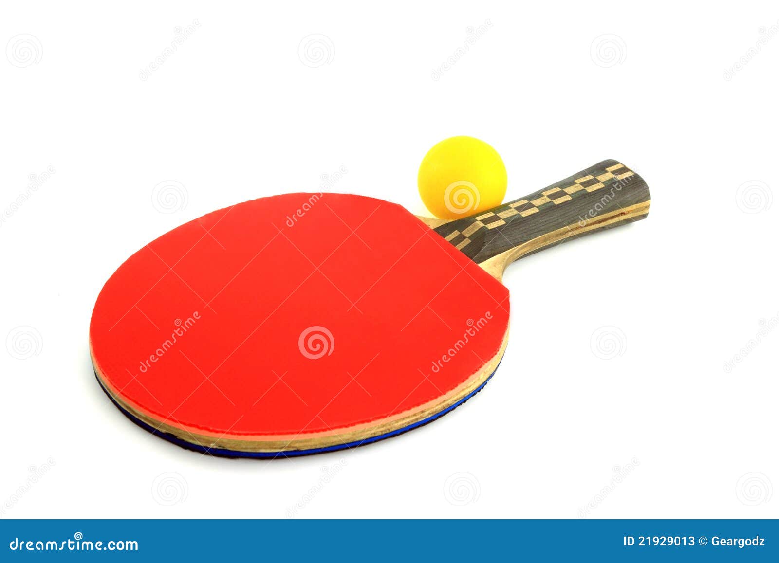 Table Tennis Racket and Ball on a White Background Stock Image - Image ...