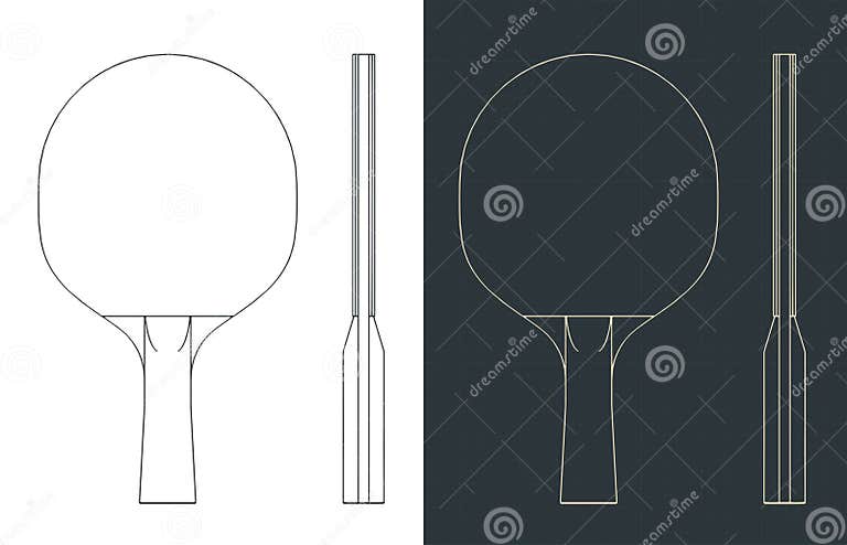Table Tennis Racket Blueprints Stock Vector - Illustration of stylized ...