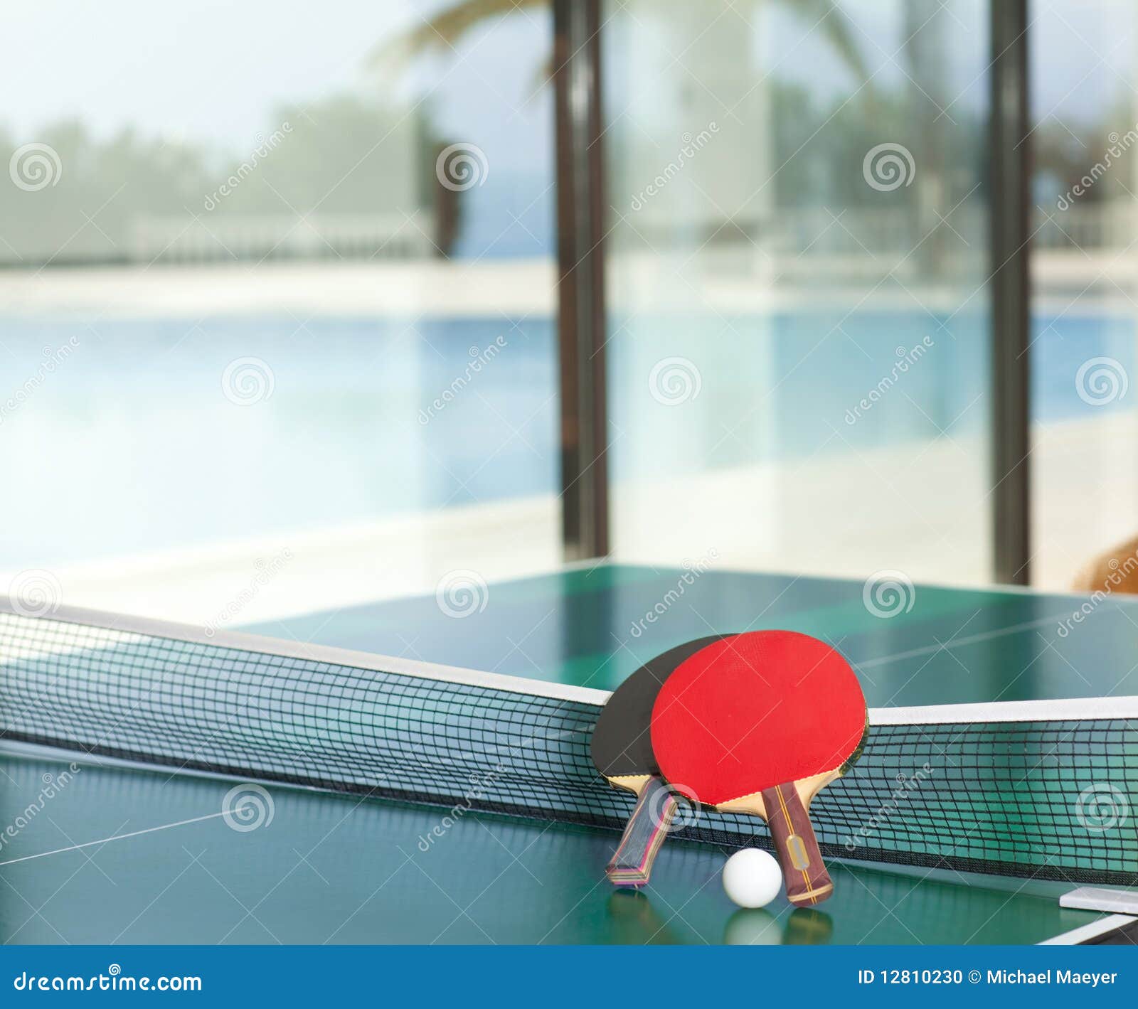 Table Tennis Rackets And Ball Stock Photo - Image of game, challenge ...