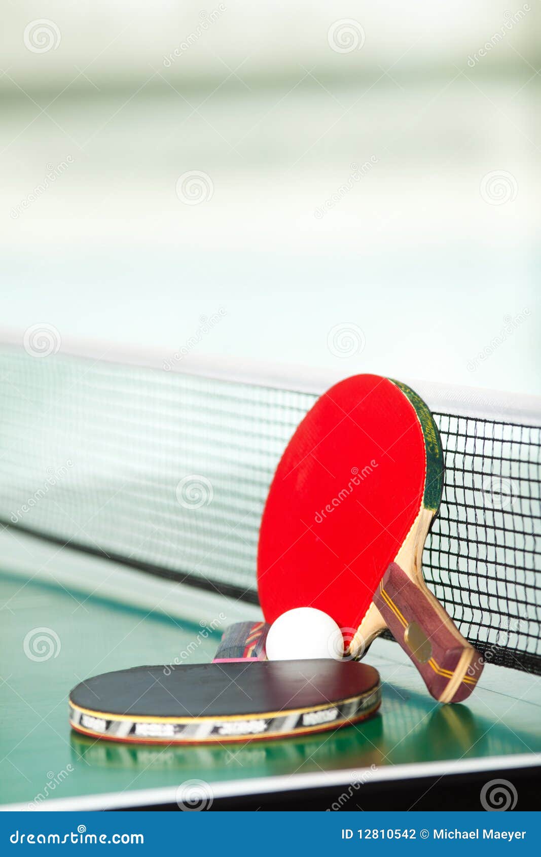 Table Tennis Rackets and Ball Stock Photo - Image of closeup, activity ...