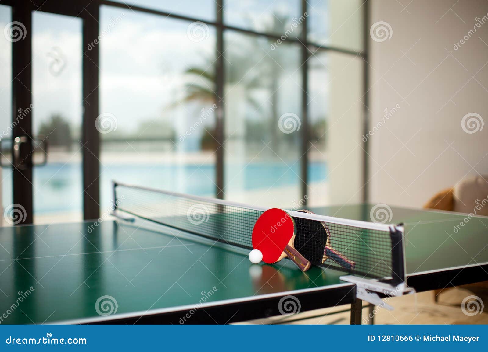 Table Tennis Rackets and Ball Stock Photo - Image of handle, leisure ...