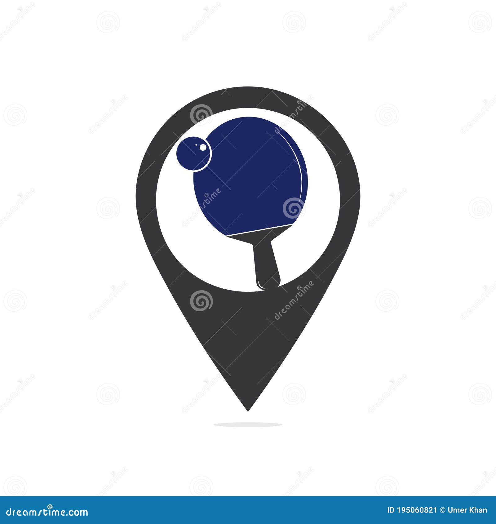 Table Tennis Rackets with Ball Map Point Shape Concept Stock Vector ...