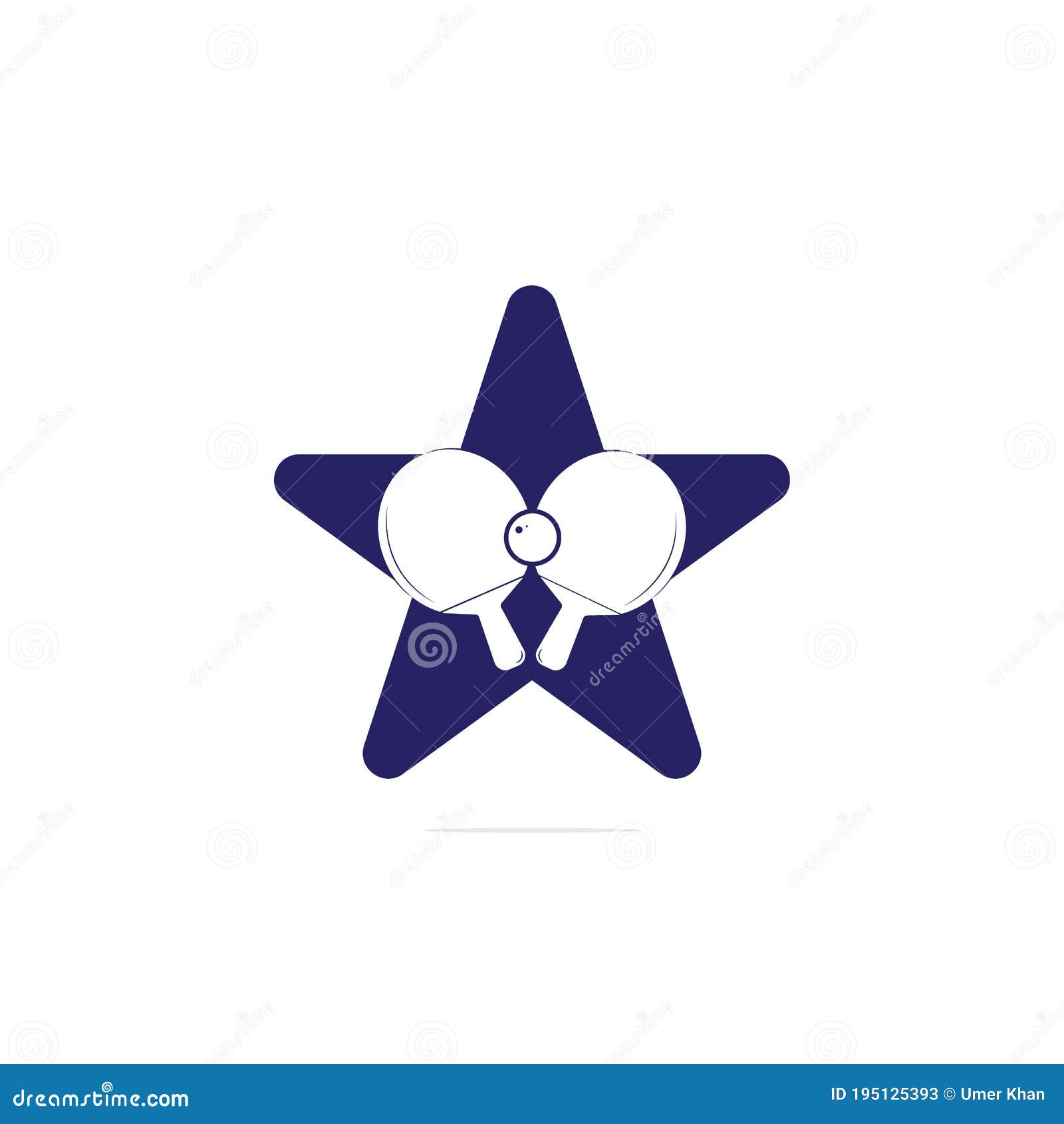 Table Tennis Rackets with Ball Star Shape Concept Vector Stock Vector ...