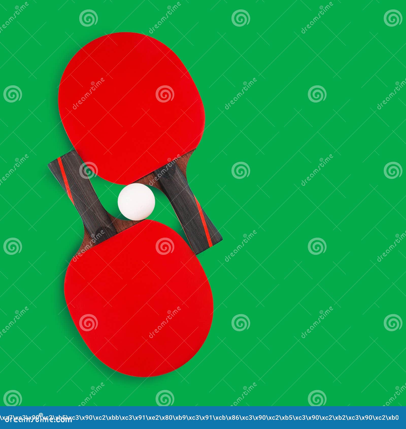 Table Tennis Set, Two Rackets and a Ball on the Table Stock Image ...