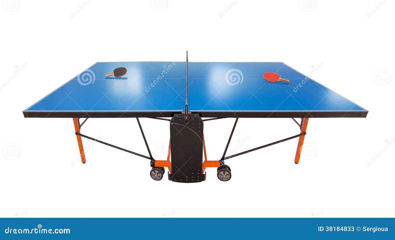 Table Tennis Table for the Game. Racket and Ball on it Stock Image ...