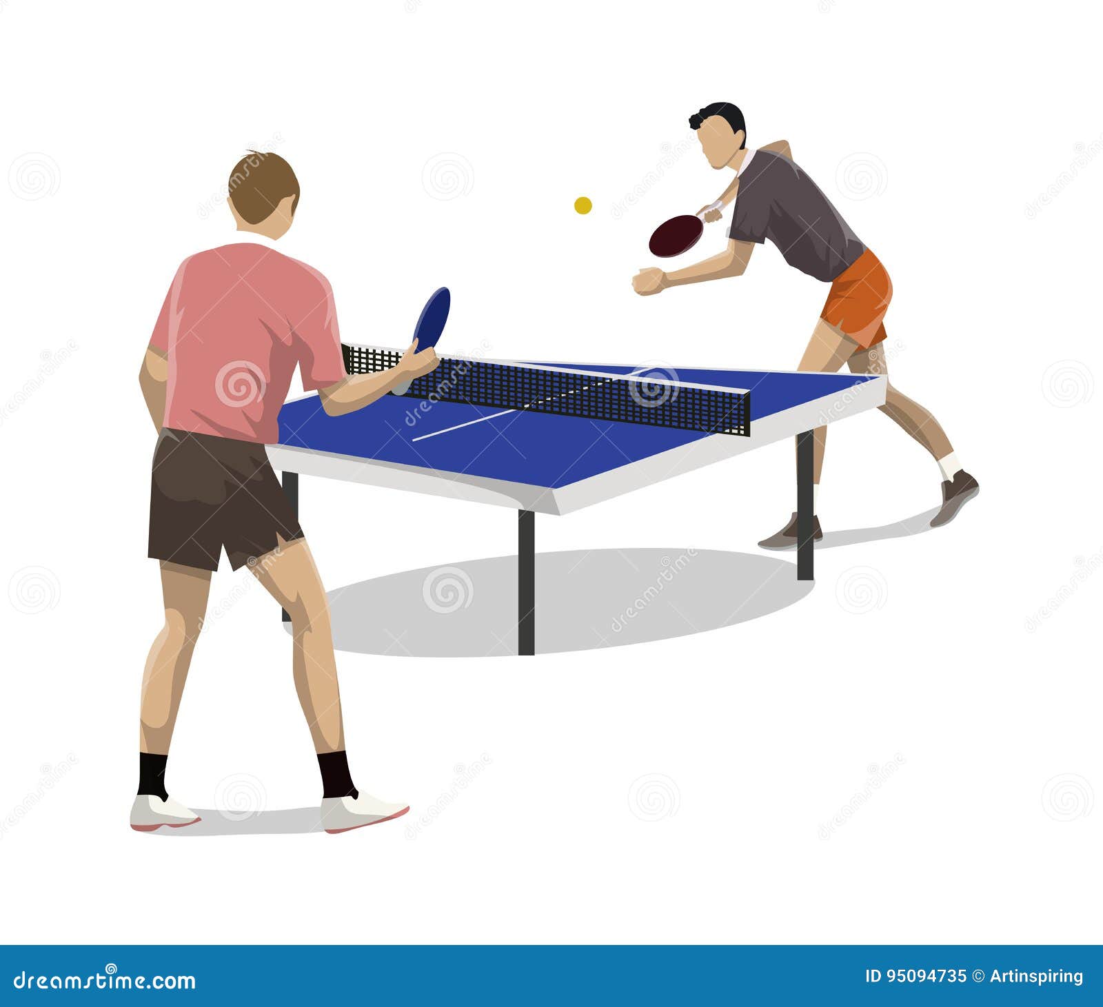 Table tennis two. stock vector. Illustration of exercise - 95094735