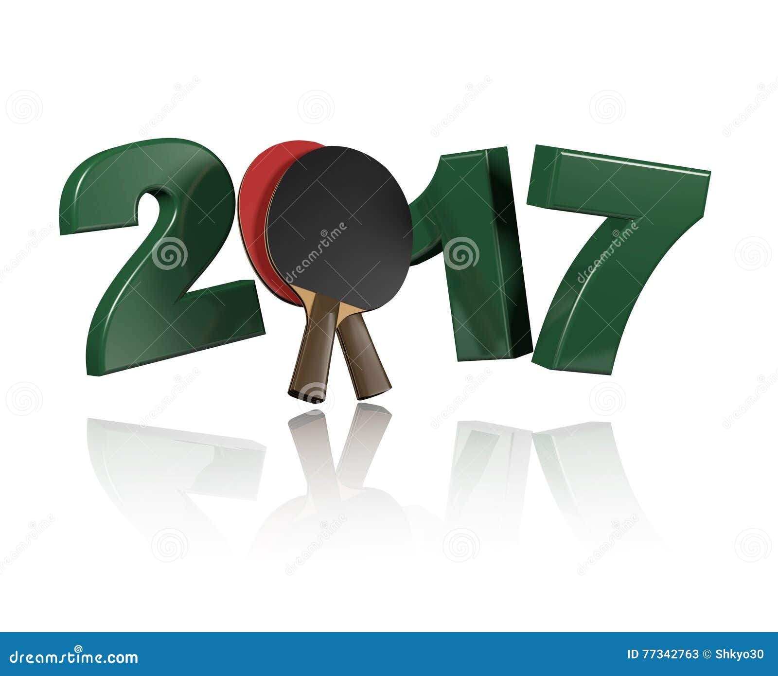 Table Tennis 2017 with a White Background Stock Illustration ...