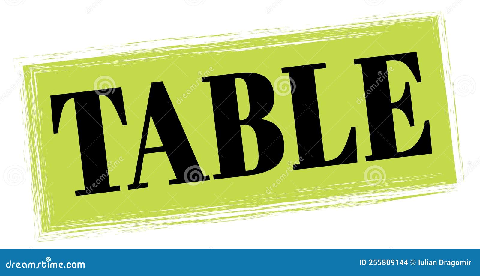 TABLE Text Written on Green-black Stamp Sign Stock Illustration ...