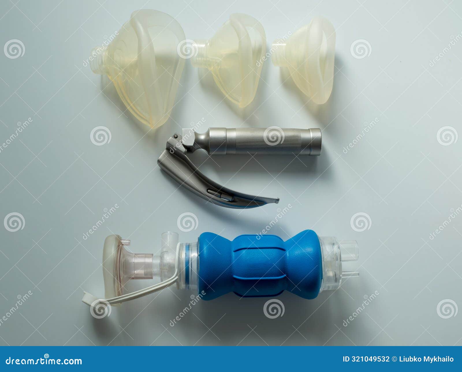 On the Table There are Face Masks for the Anesthesia Machine, a ...