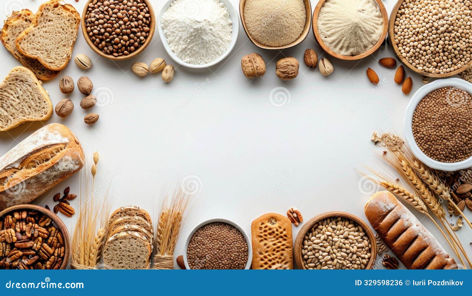 On the Table, There are Many Different Types of Grains As Well As ...
