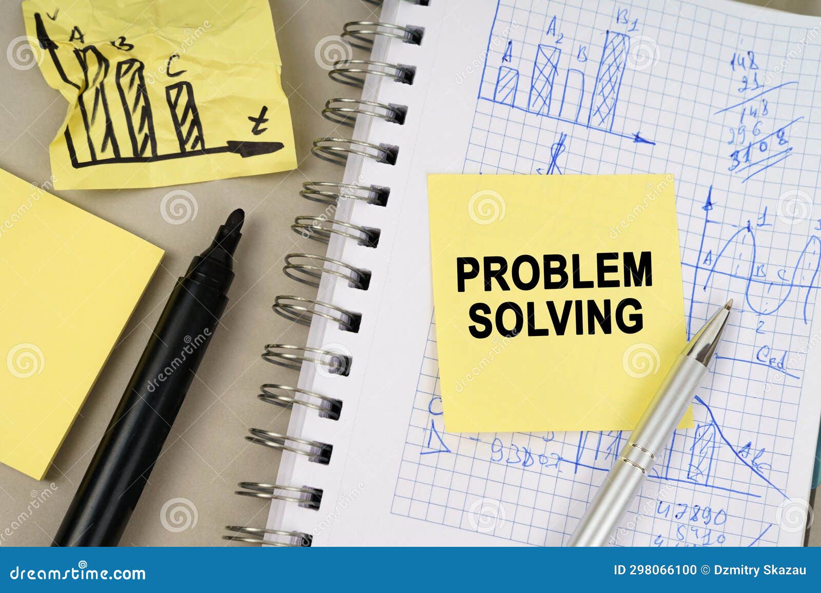 On the Table There is a Notepad with Notes and Sticky Notes with the ...