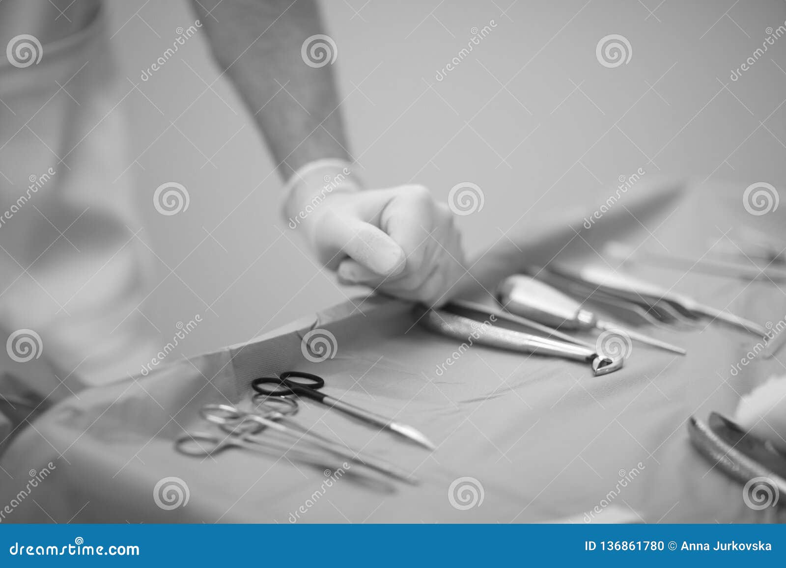 The Table with the Tool in the Operating Room Stock Photo - Image of ...