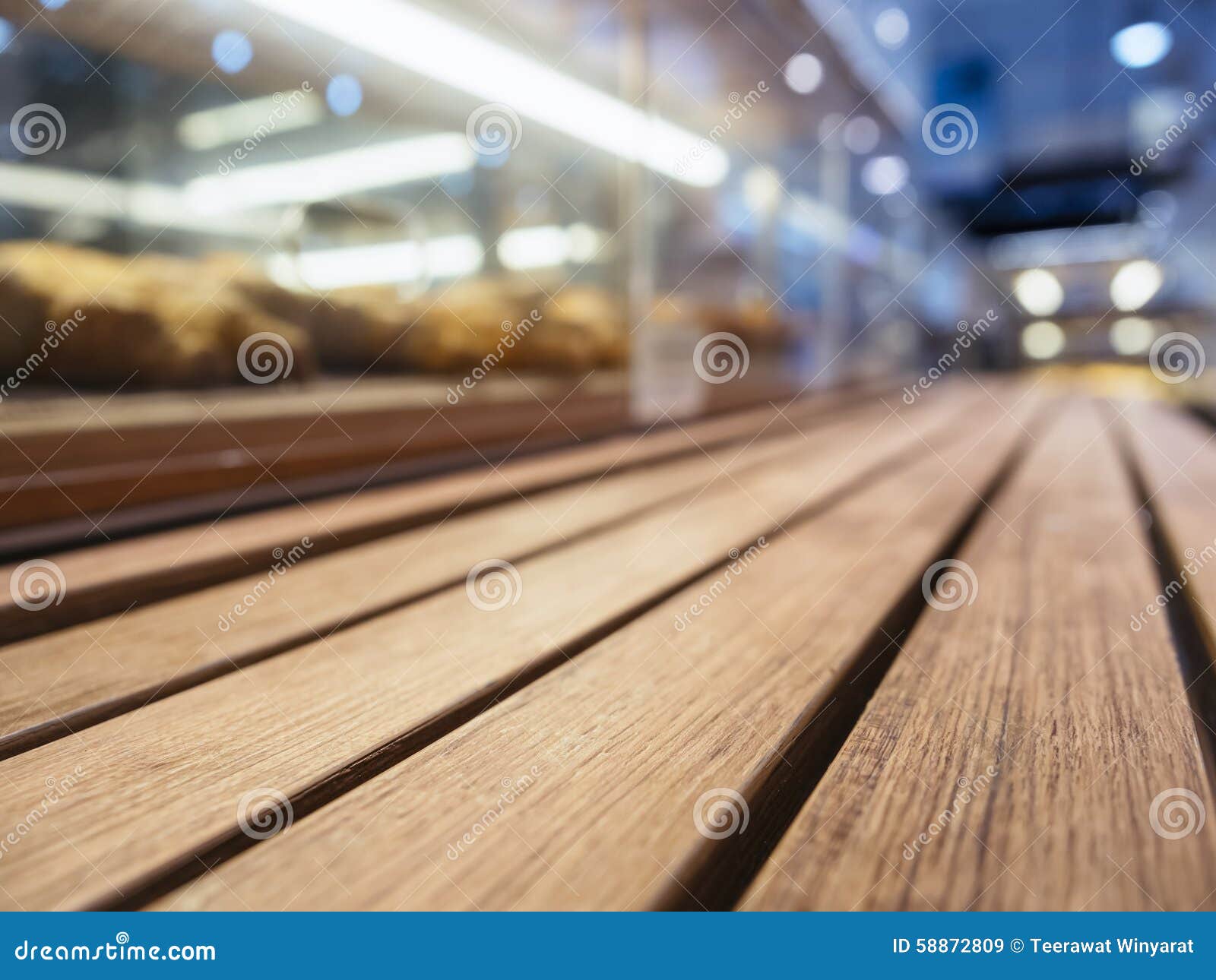 Table Top with Bakery Shelf in Supermarket Stock Image - Image of ...