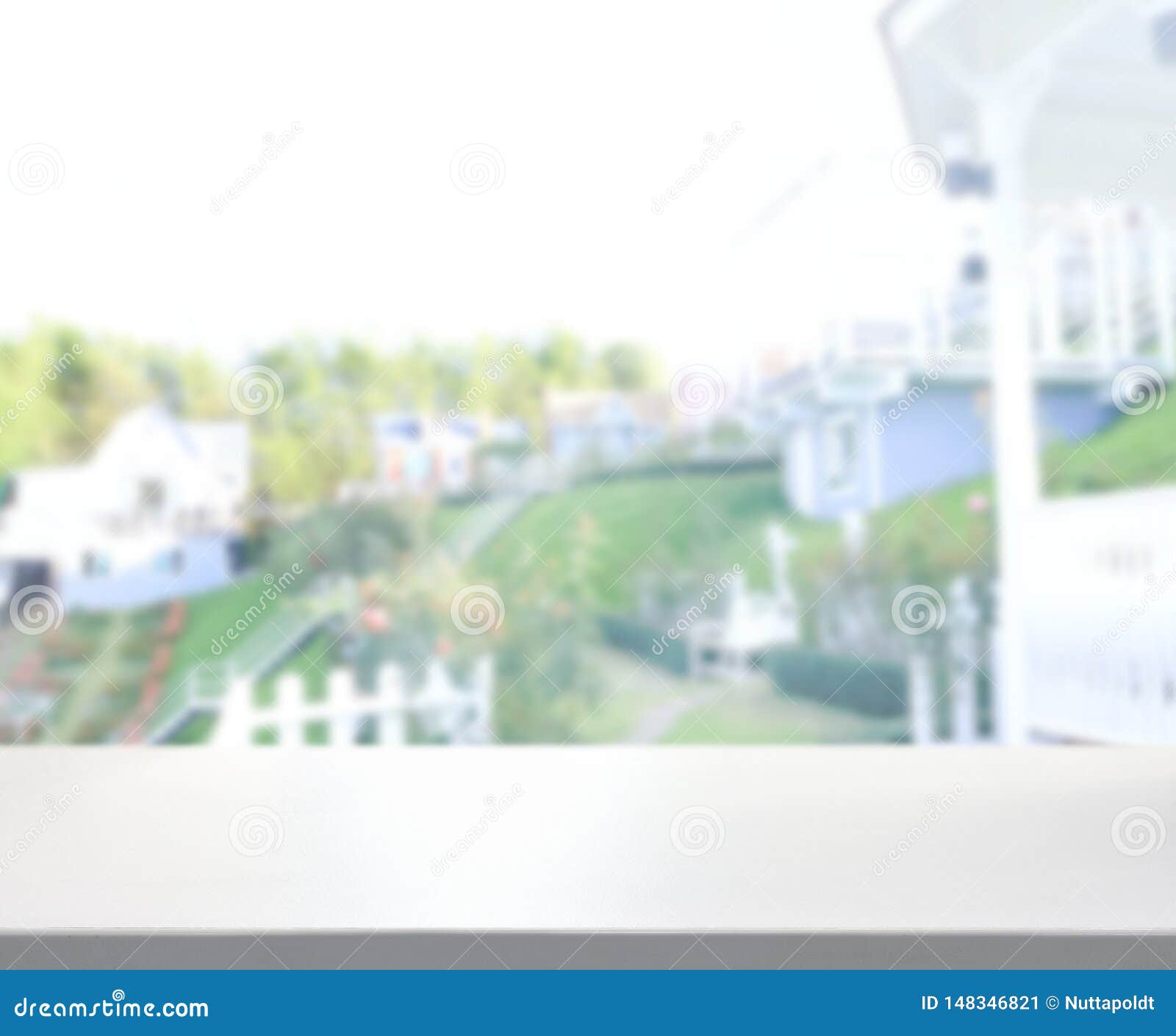 Table Top and Blur Building of Background Stock Image - Image of empty ...