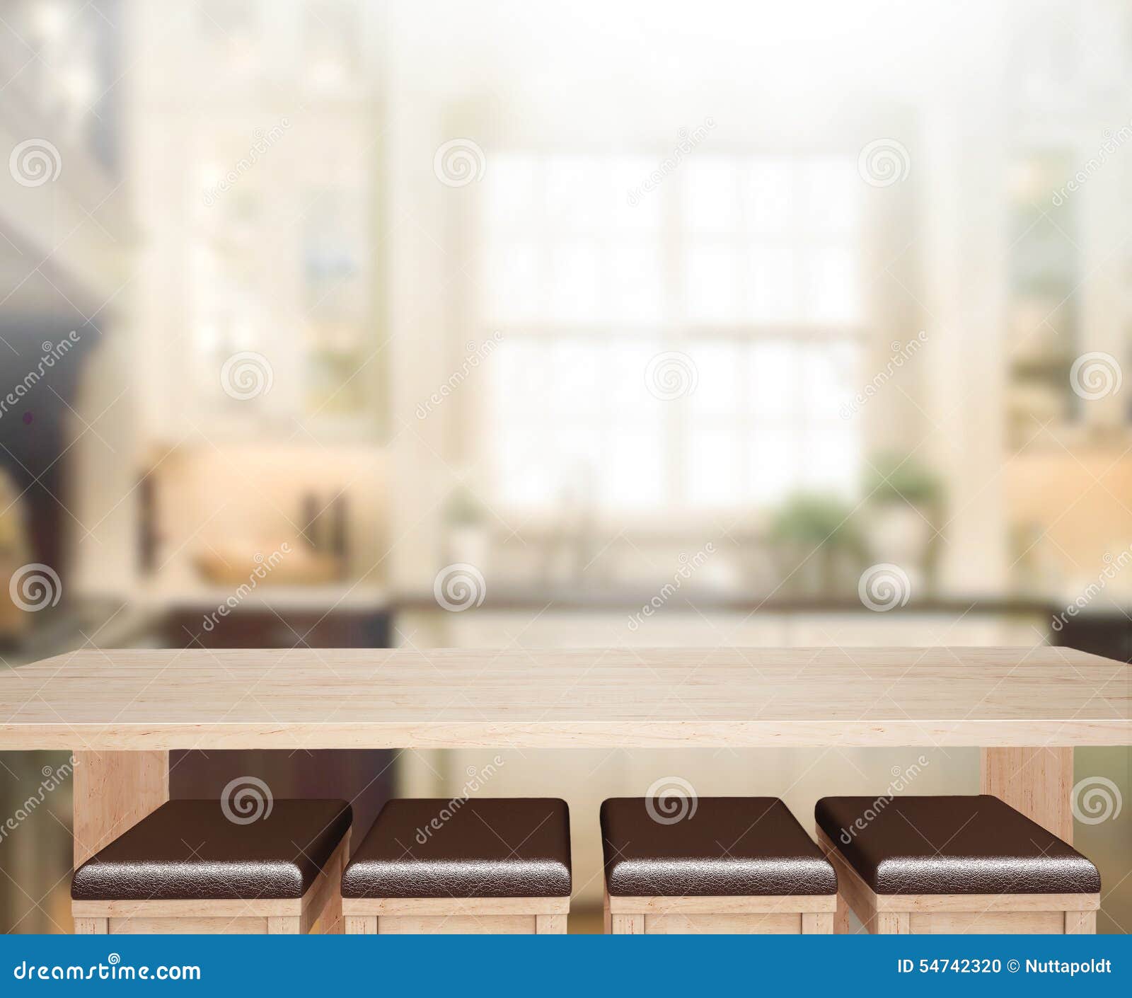 Table Top and Blur Interior Background Stock Photo - Image of blurred ...