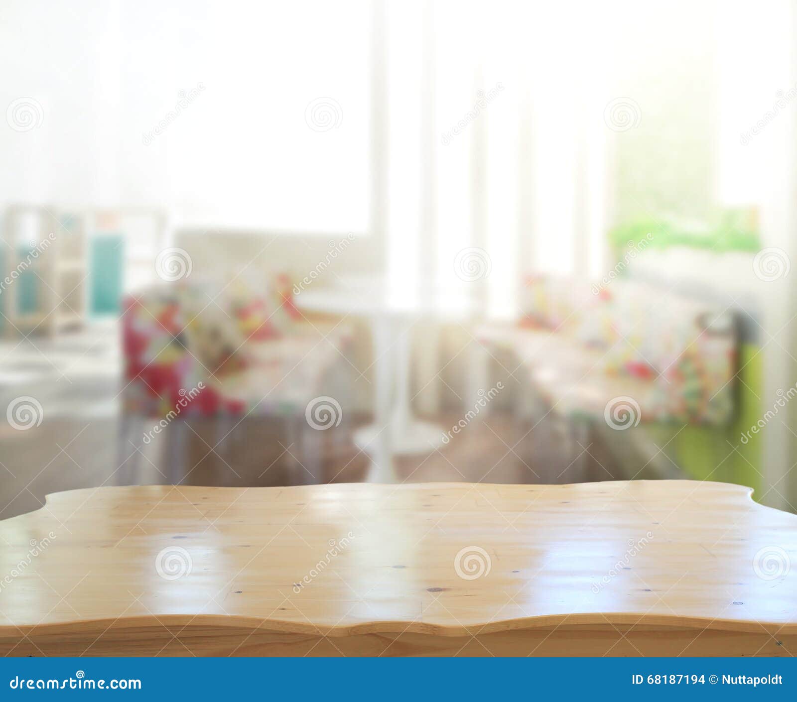 Table Top and Blur Interior of Background Stock Photo - Image of ...