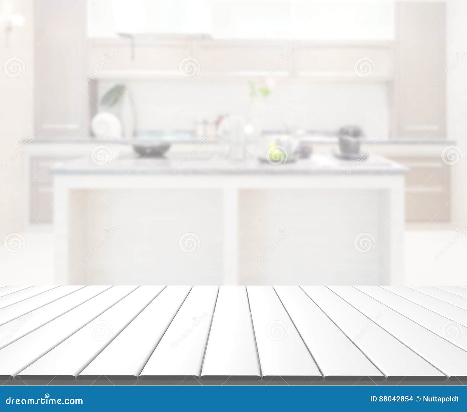 Table Top and Blur Kitchen Room of Background Stock Photo - Image of ...