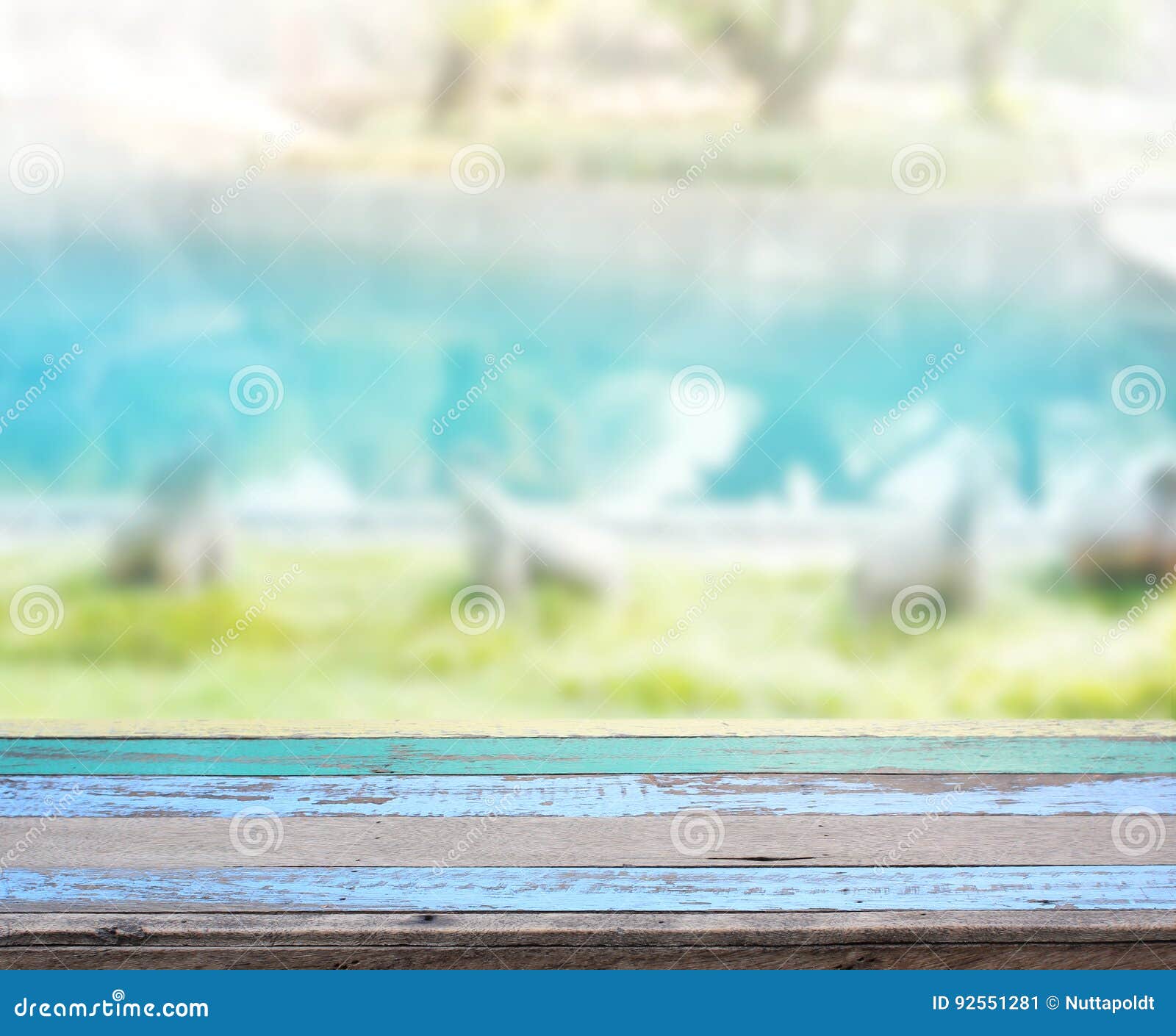 Table Top and Blur Swimming Pool of Background Stock Image - Image of ...