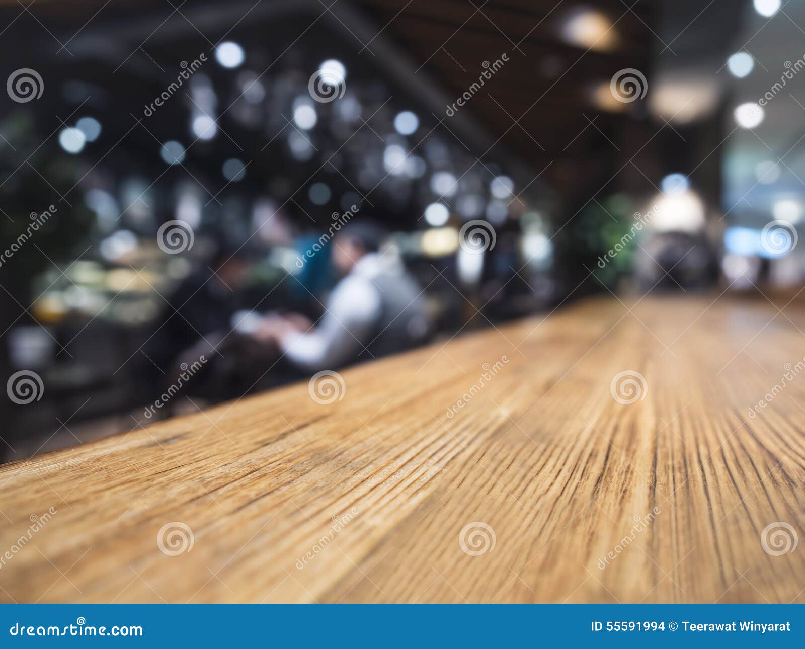 Table Top Counter Bar Restaurant Background with Bartender Stock Photo ...