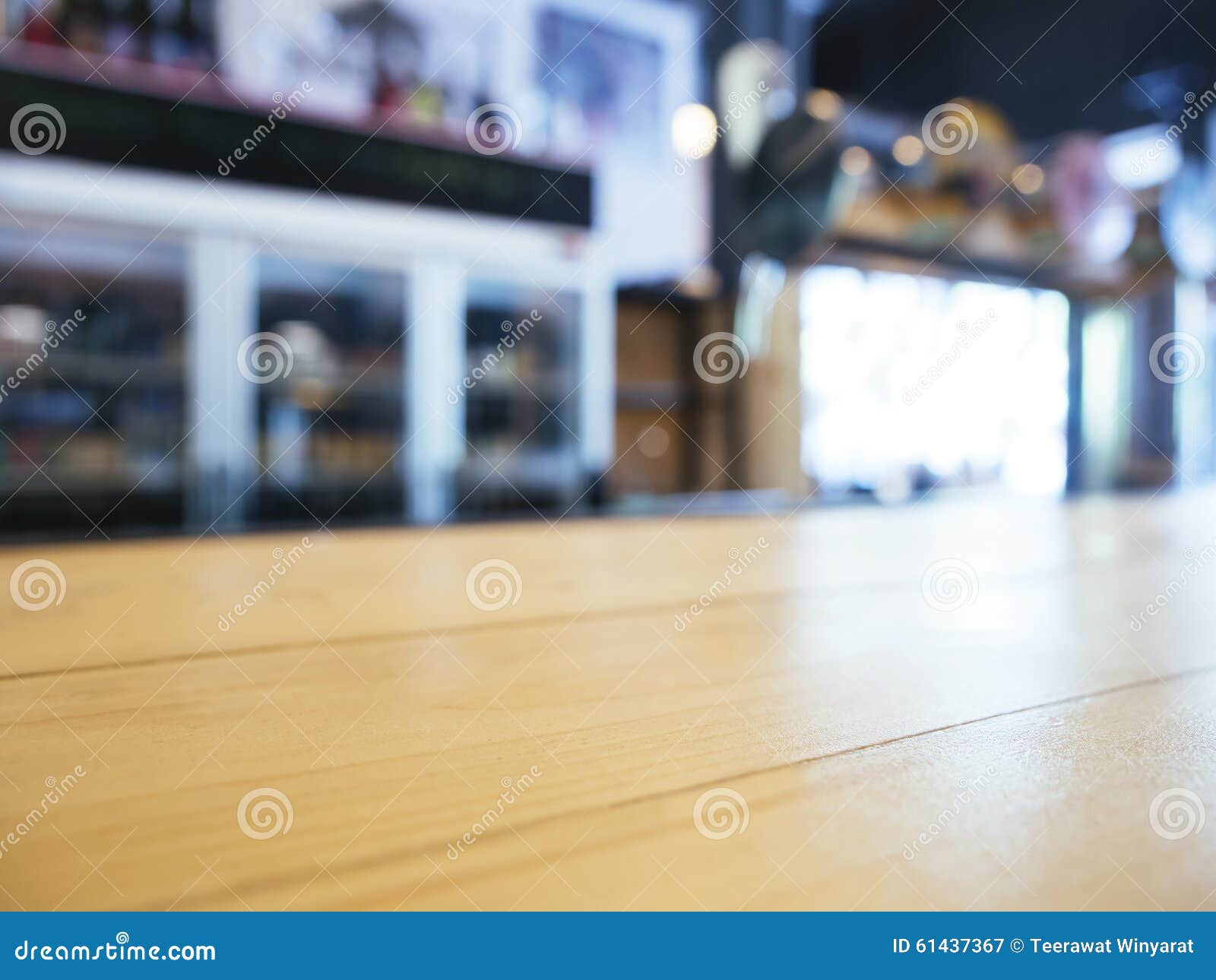 Table Top Counter with Blur Bar Shelf Background Stock Image - Image of ...