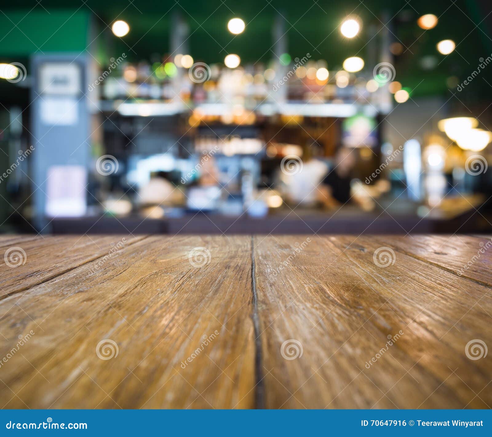 Table Top Counter with Blurred Bar Restaurant Background Stock Photo ...