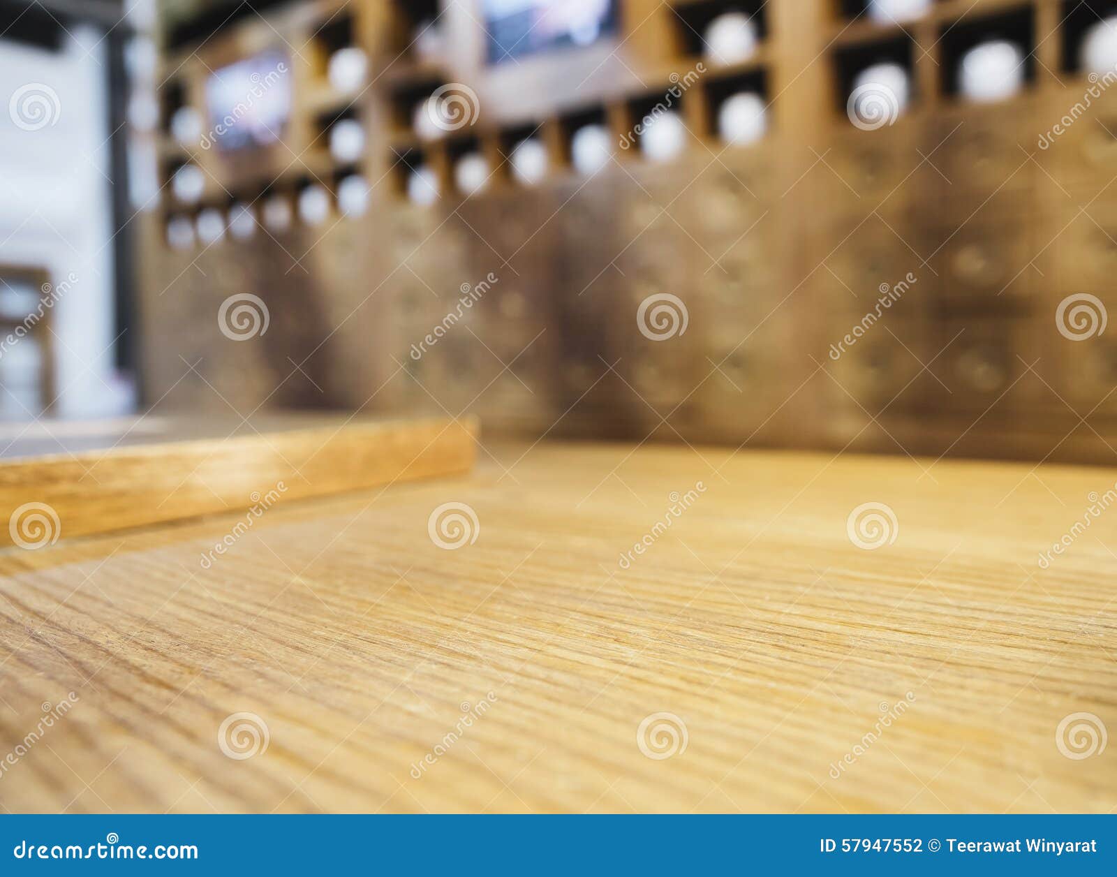 Table Top Counter with Blurred Library Shelf Background Stock Photo ...