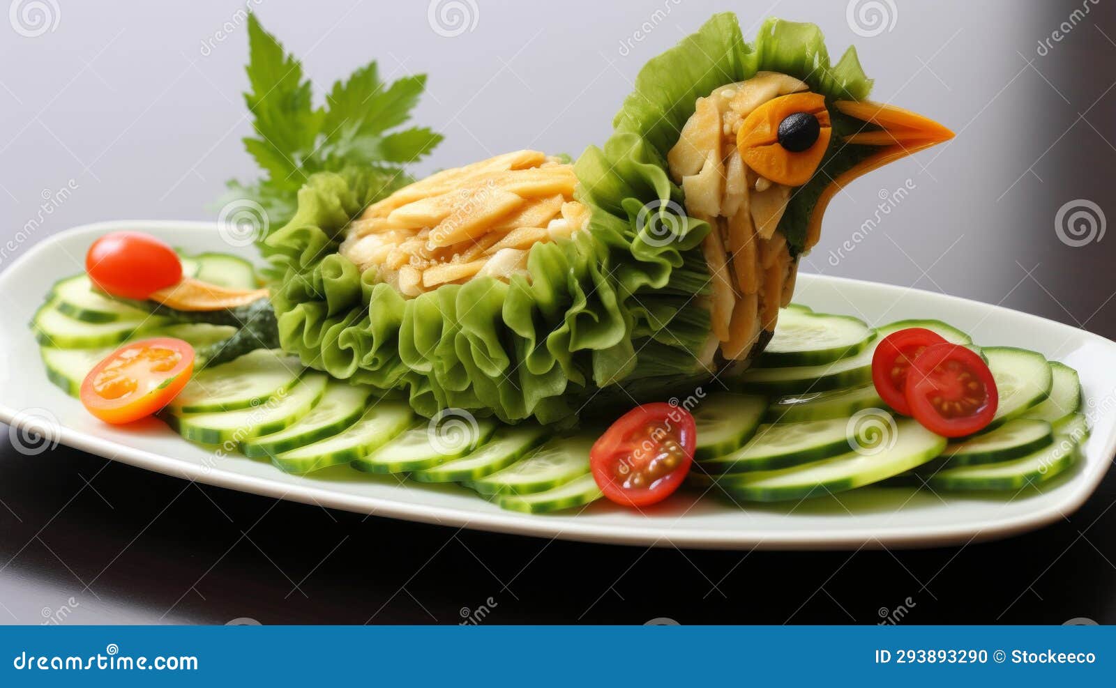 Surrealistic Salad Bird: a Delightful Asian-inspired Dish with Cheese ...