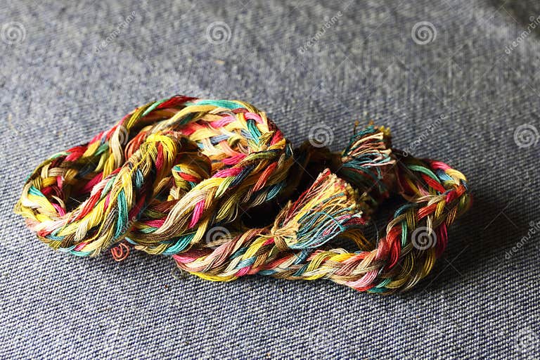 MULTICOLORED COTTON THREAD BRAID USED for HAND SEWING Stock Photo ...