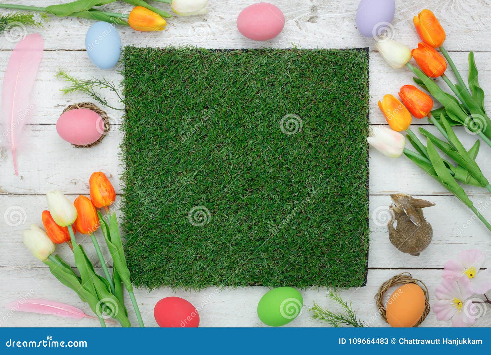 Table Top View Shot of Decorations Happy Easter Stock Image - Image of ...
