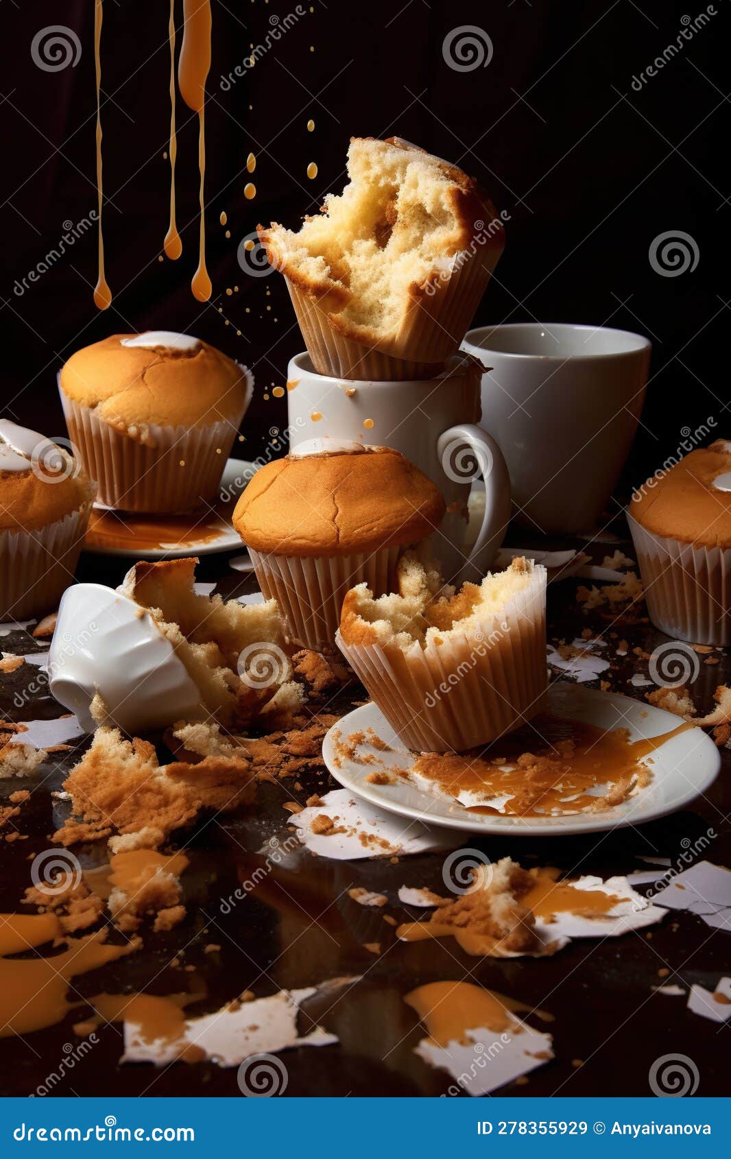 A Table Topped with Cupcakes and Muffins. Generative AI Image. Stock ...