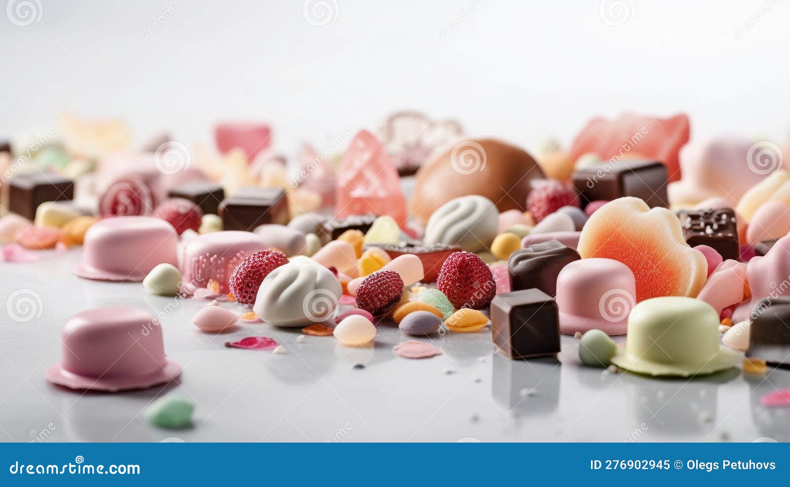 A Table Topped with Lots of Different Colored Candies and Chocolates ...