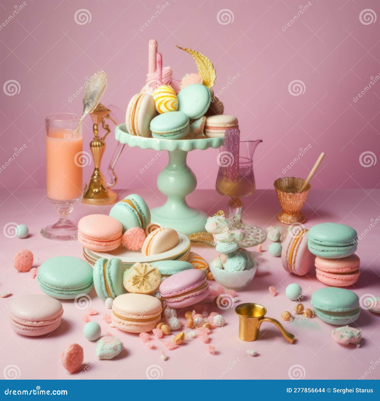 A Table Topped with Lots of Different Colored Macarons. Generative AI ...