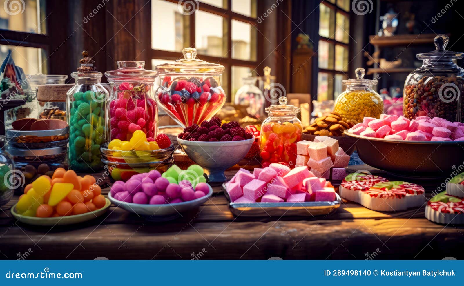 Table Topped with Lots of Different Types of Candies and Candy Bars ...