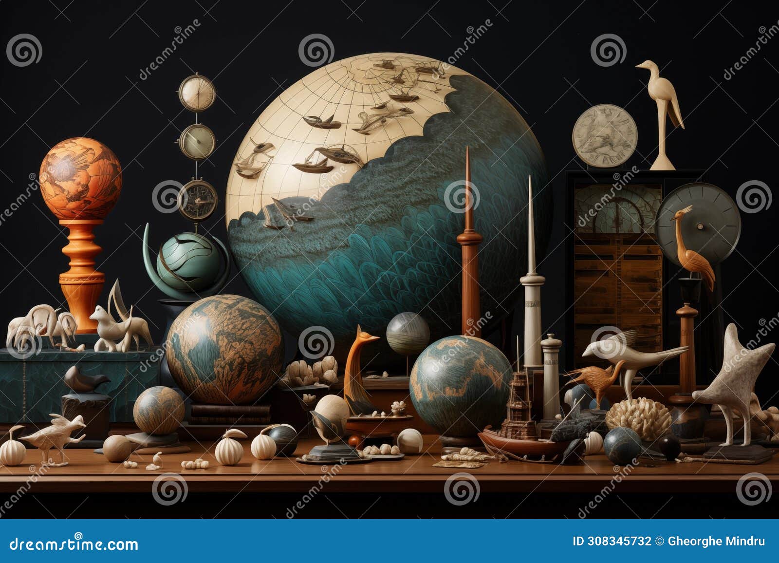 A Table Topped with Lots of Different Types of Clocks. Ai Generated ...