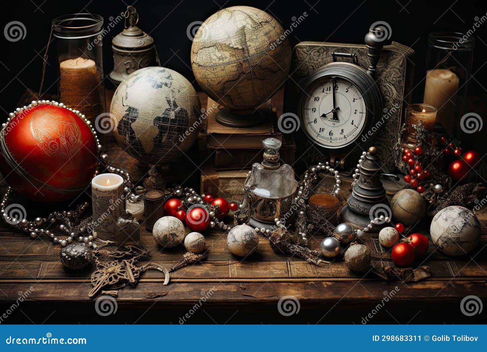 A Table Topped with Lots of Different Types of Clocks Stock ...
